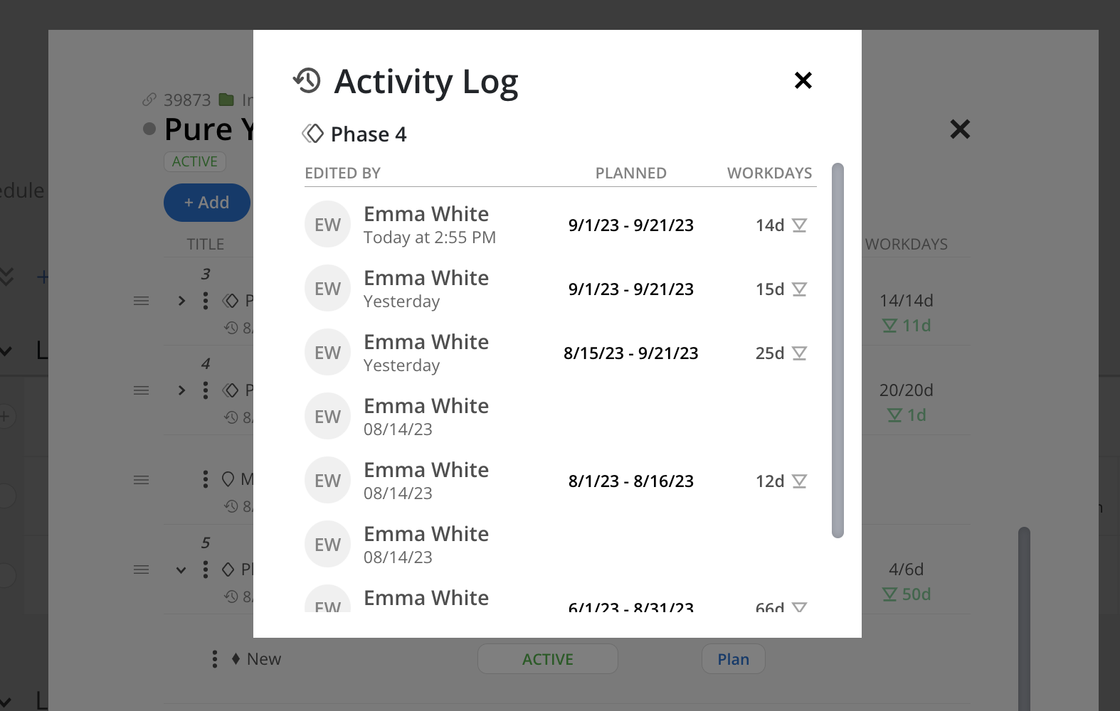 How to view Phase, Subphase or Milestone Activities and set baseline on ...