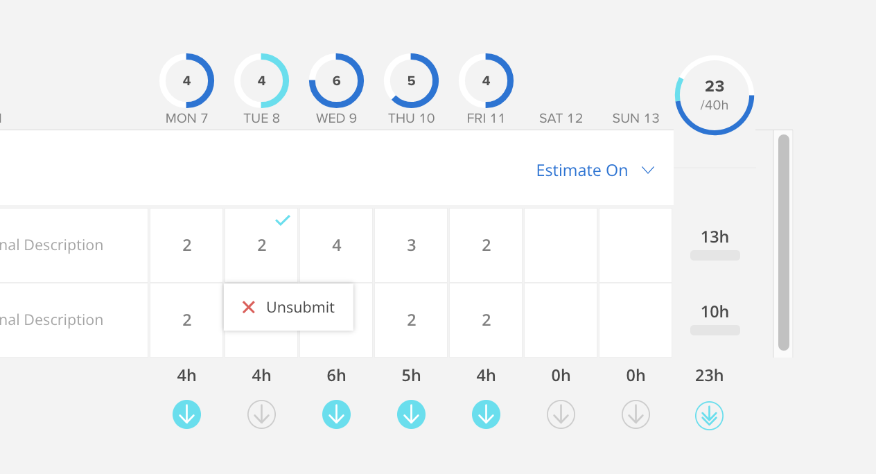 Timesheet Page | Mosaic