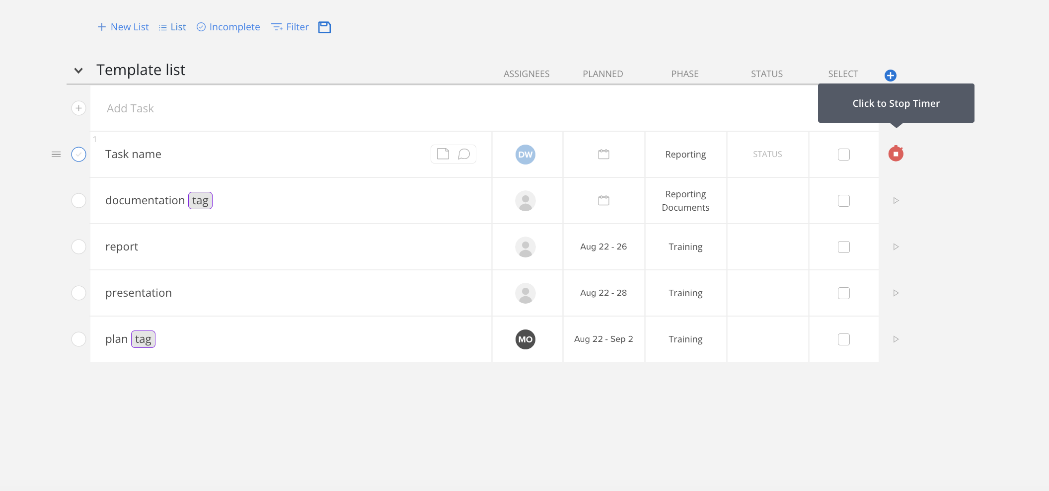 Project - Tasks | Mosaic