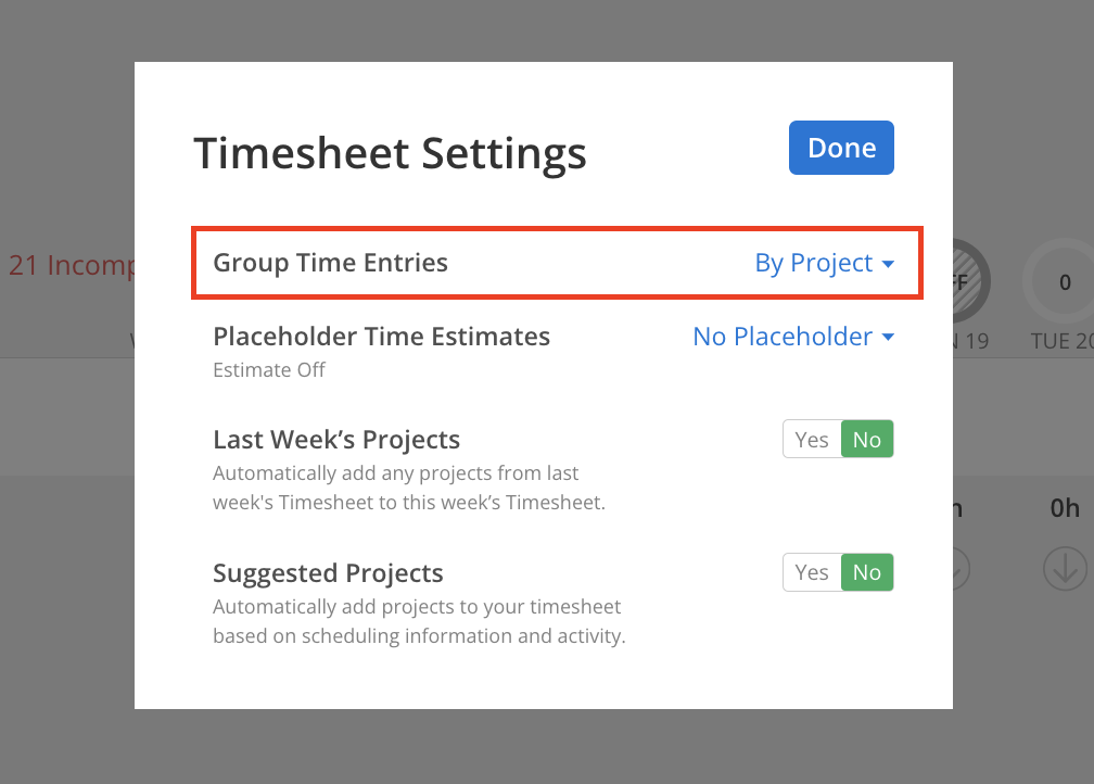 Timesheet Page | Mosaic