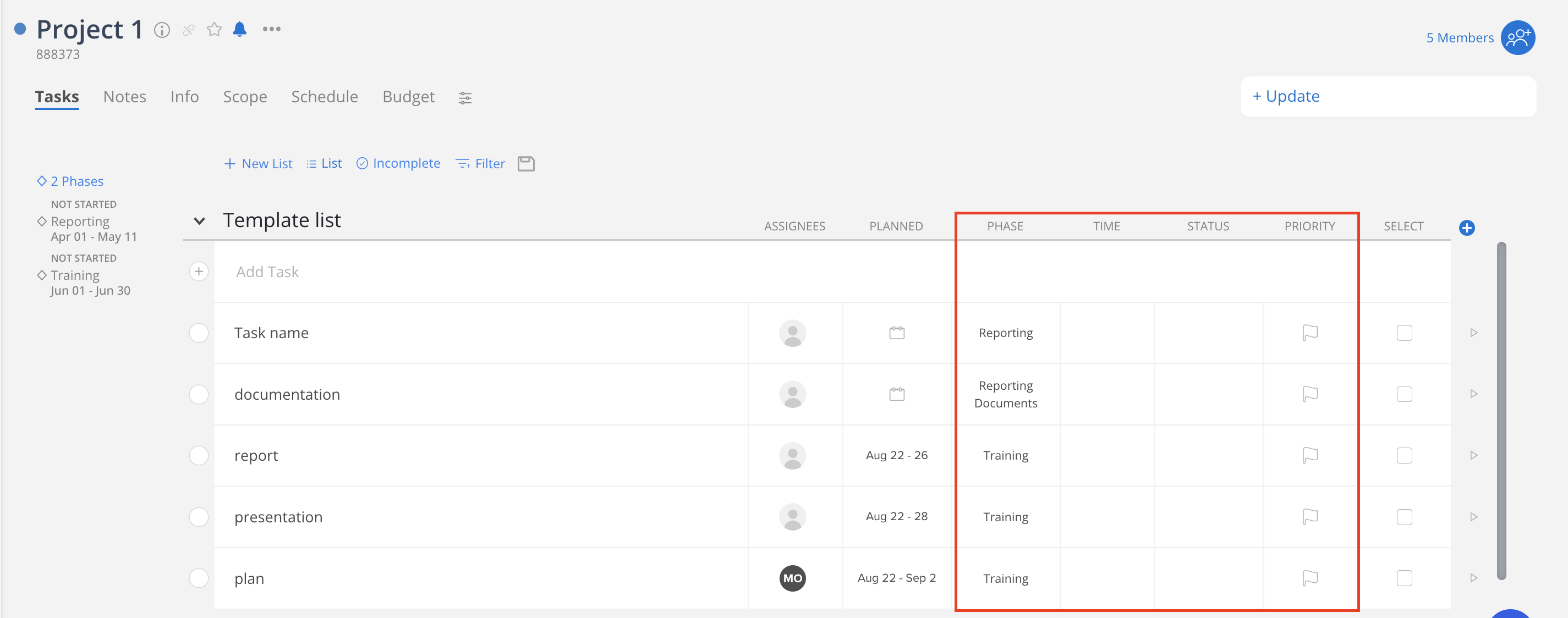 Project - Tasks | Mosaic