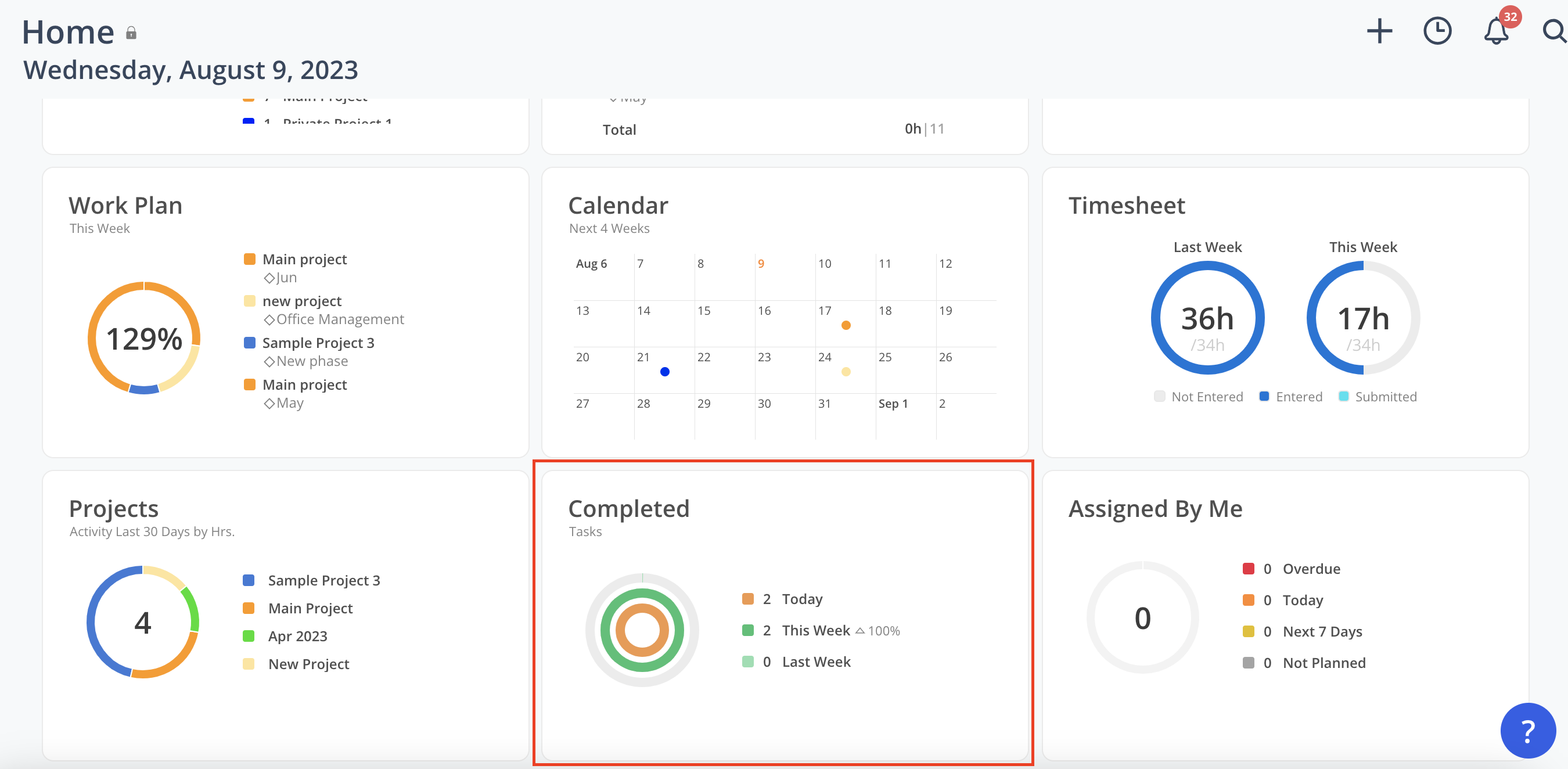 Completed Tasks Page | Mosaic