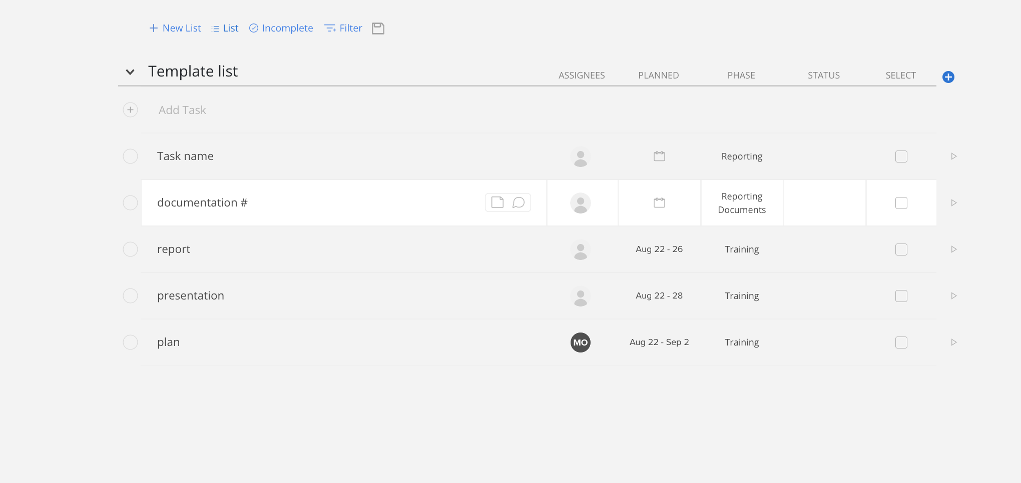 Project - Tasks | Mosaic